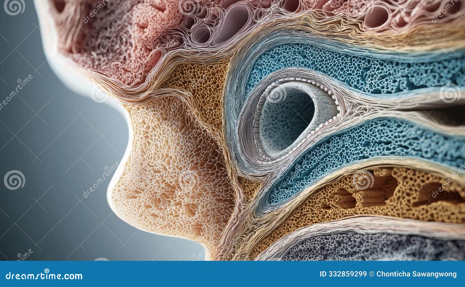 Cross-section Illustration of the Human Head, Showing the Different ...