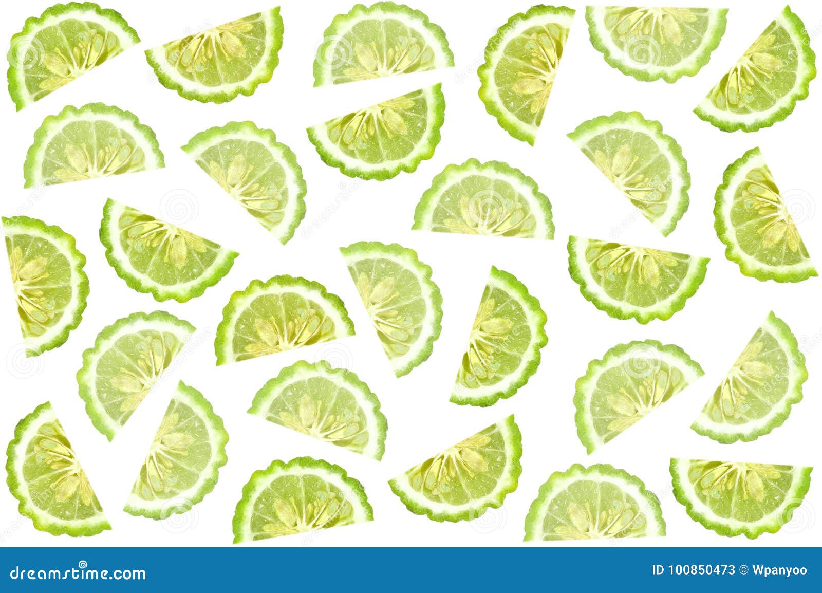 Cross Section of Kaffir Lime Stock Image - Image of healthy, white ...