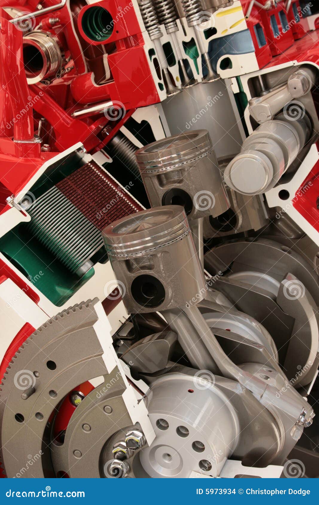 Cross Section of Large Diesel Engine Stock Photo - Image of combustion ...
