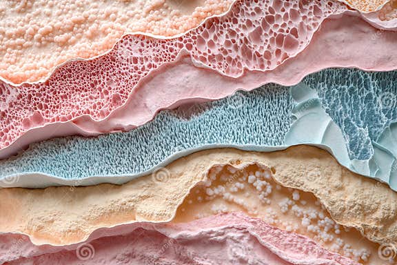 Cross-Section of Layered Organic Tissue Structure with Cellular ...