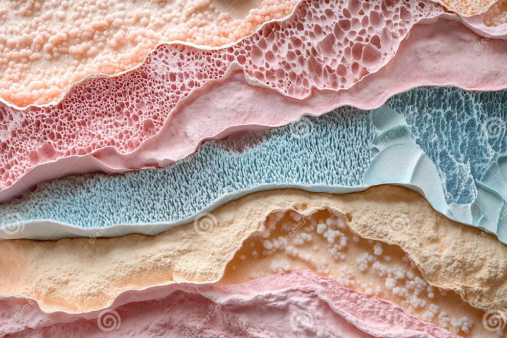 Cross-Section of Layered Organic Tissue Structure with Cellular ...