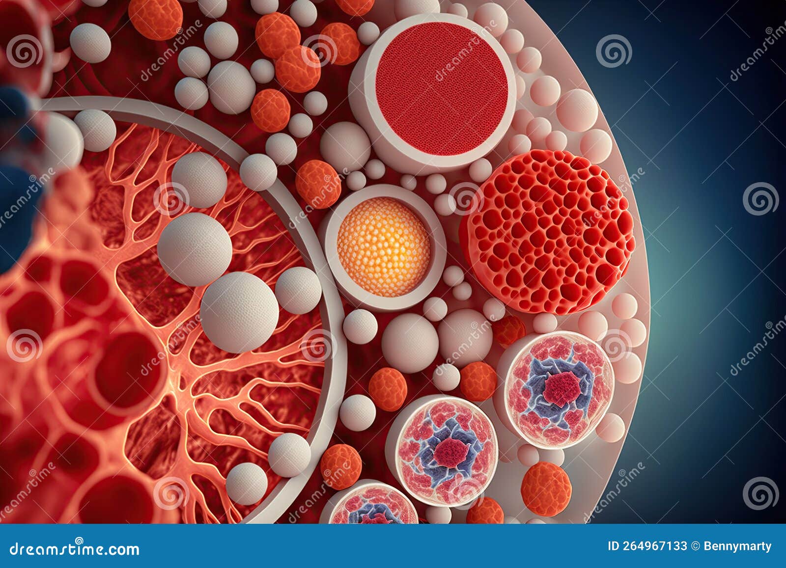 Cross-section of a Microorganism Cell Stock Illustration - Illustration ...