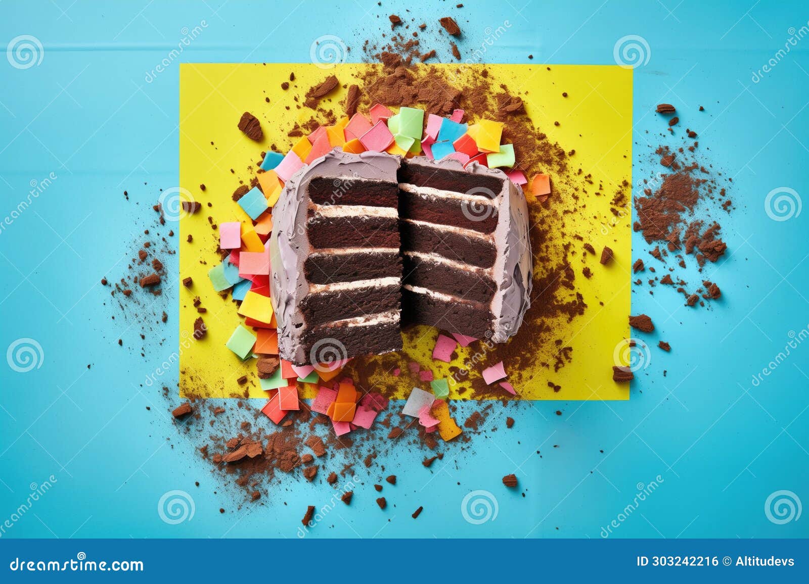 Cross-section of Moist Chocolate Cake Crumb Stock Illustration ...