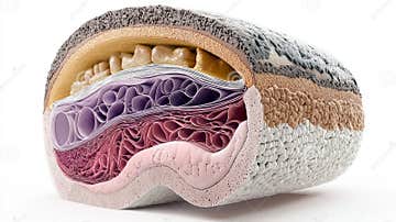 Cross-section of a Multi-layered Object, Revealing Intricate Internal ...