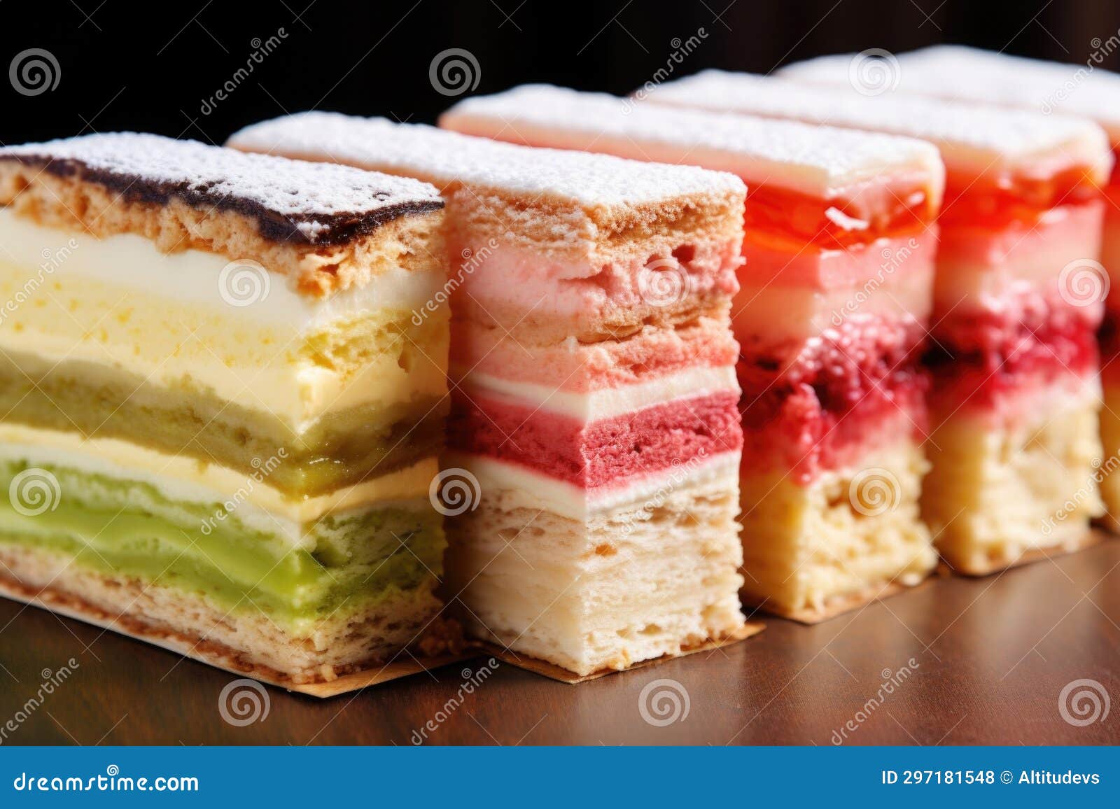 Cross-section of Multiple Layered Pastry Showcasing Each Layer Stock ...