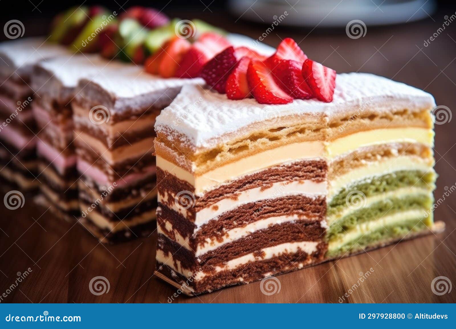 Cross-section of Multiple Layered Pastry Showcasing Each Layer Stock ...