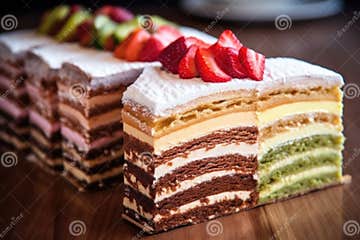 Cross-section of Multiple Layered Pastry Showcasing Each Layer Stock ...