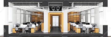 Cross Section of the Office Space Stock Illustration - Illustration of ...