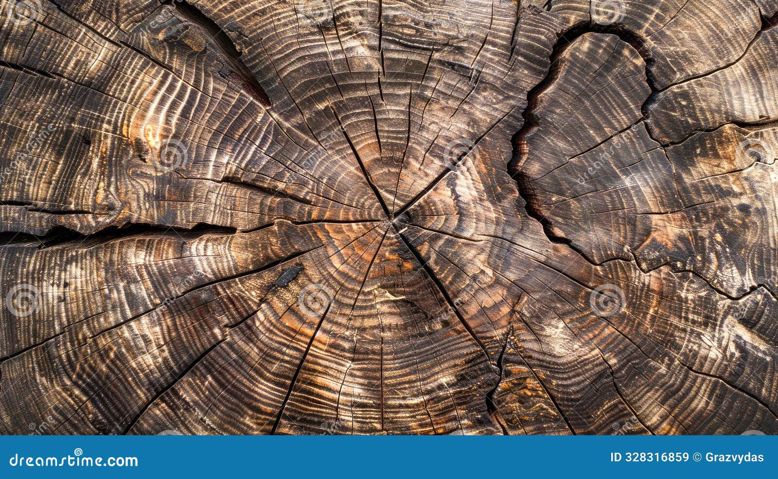 Cross Section of Old Tree Trunk with Growth Rings Stock Illustration ...
