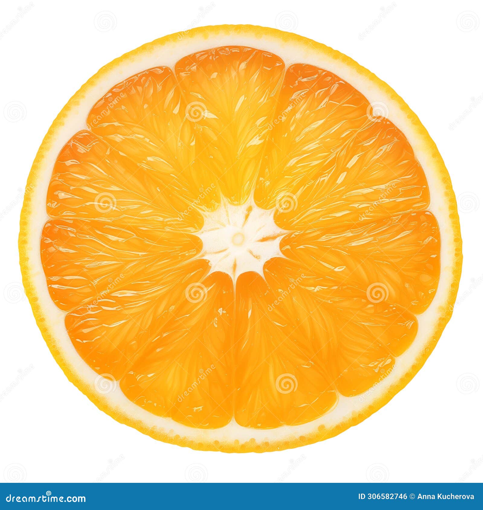 Cross Section of Orange Fruit Isolated on White Stock Illustration ...