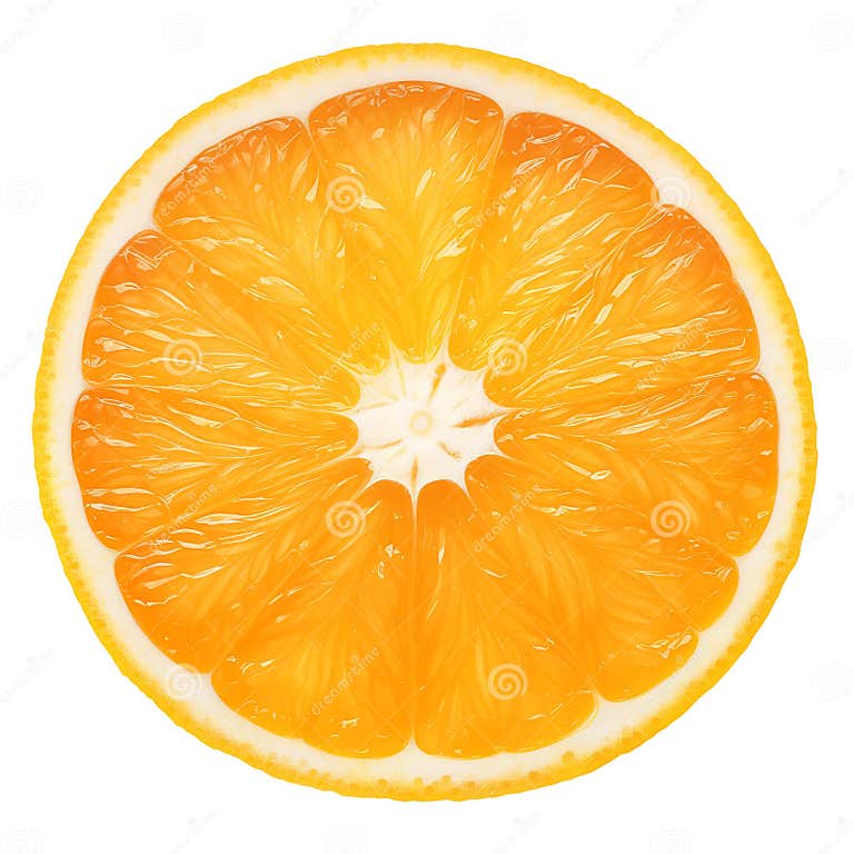 Cross Section of Orange Fruit Isolated on White Stock Illustration ...