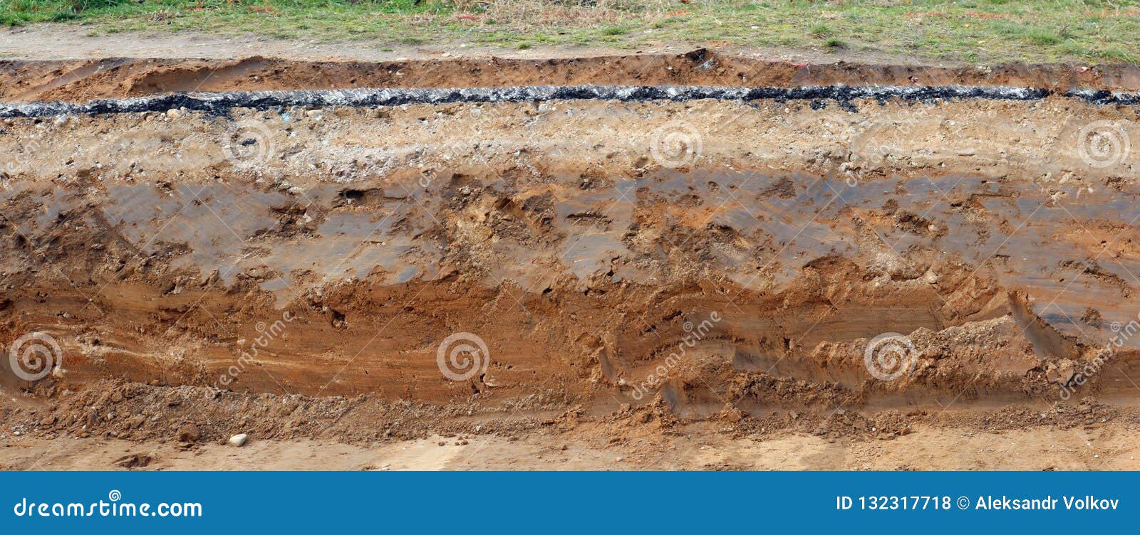 Cross-section Of The Pavement With Layers Of Clay Sand And Asphalt ...