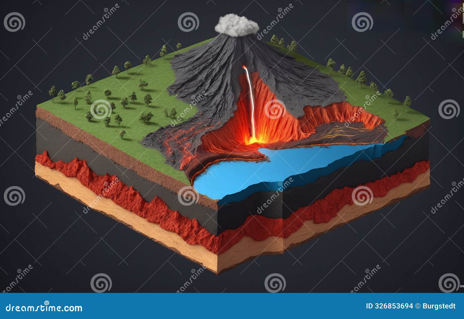 Cross-section of a Piece of the Earth S Crust, Different Composition ...
