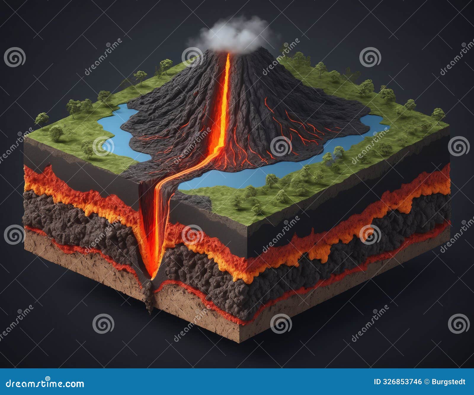 Cross-section of a Piece of the Earth S Crust, Different Composition ...