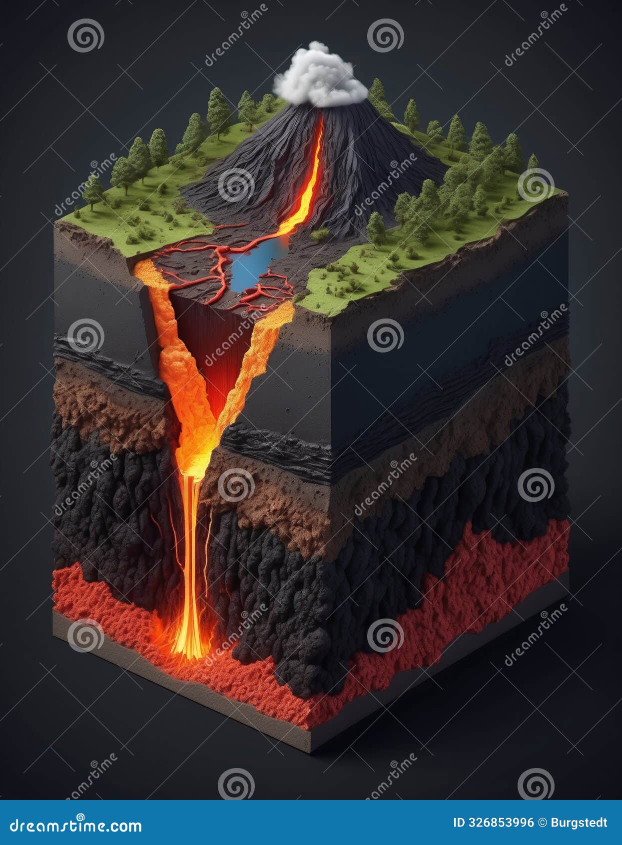 Cross-section of a Piece of the Earth S Crust, Different Composition ...