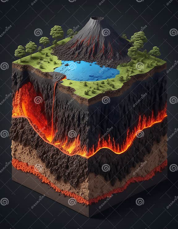 Cross-section of a Piece of the Earth S Crust, Different Composition ...
