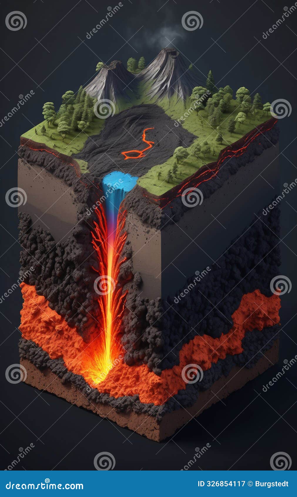 Cross-section of a Piece of the Earth S Crust, Different Composition ...