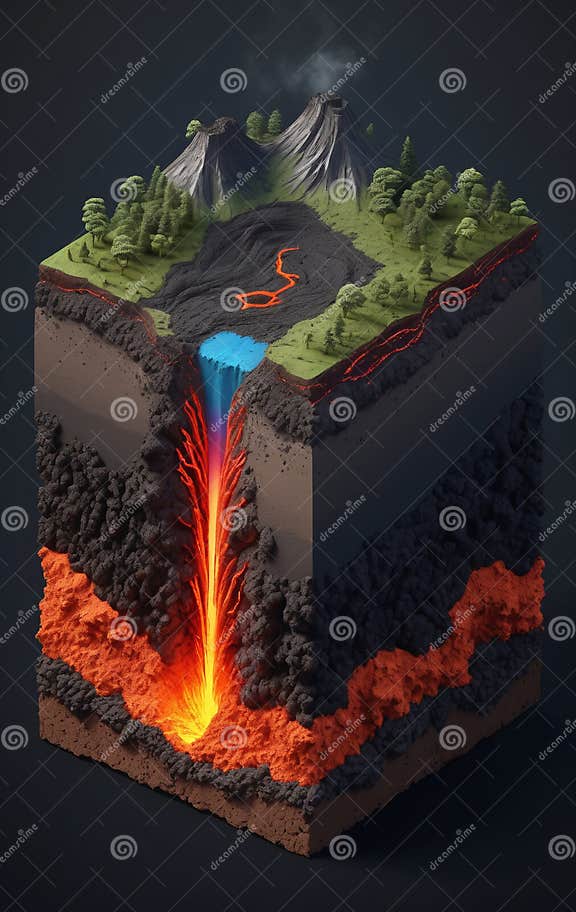 Cross-section of a Piece of the Earth S Crust, Different Composition ...