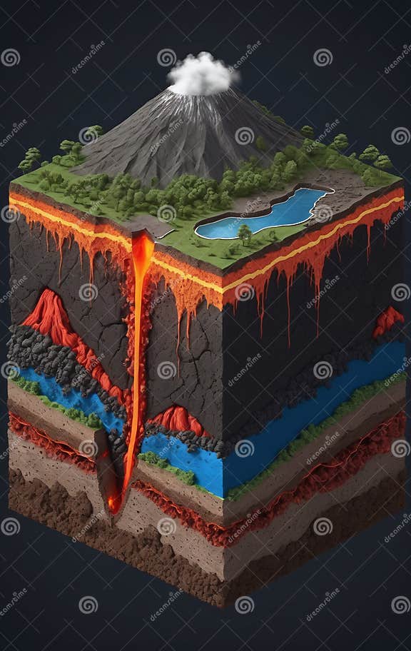 Cross-section of a Piece of the Earth S Crust, Different Composition ...