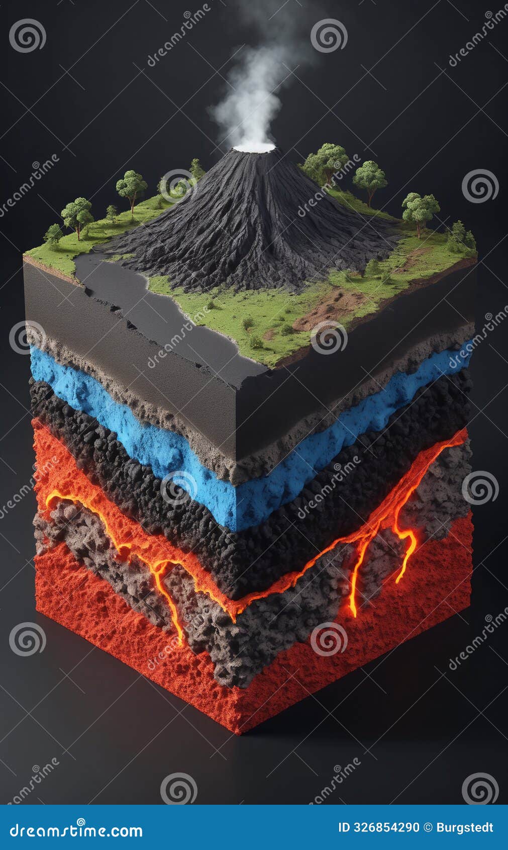 Cross-section of a Piece of the Earth S Crust, Different Composition ...