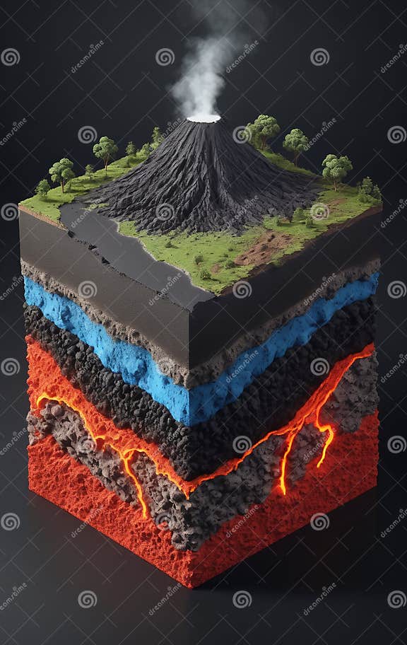Cross-section of a Piece of the Earth S Crust, Different Composition ...
