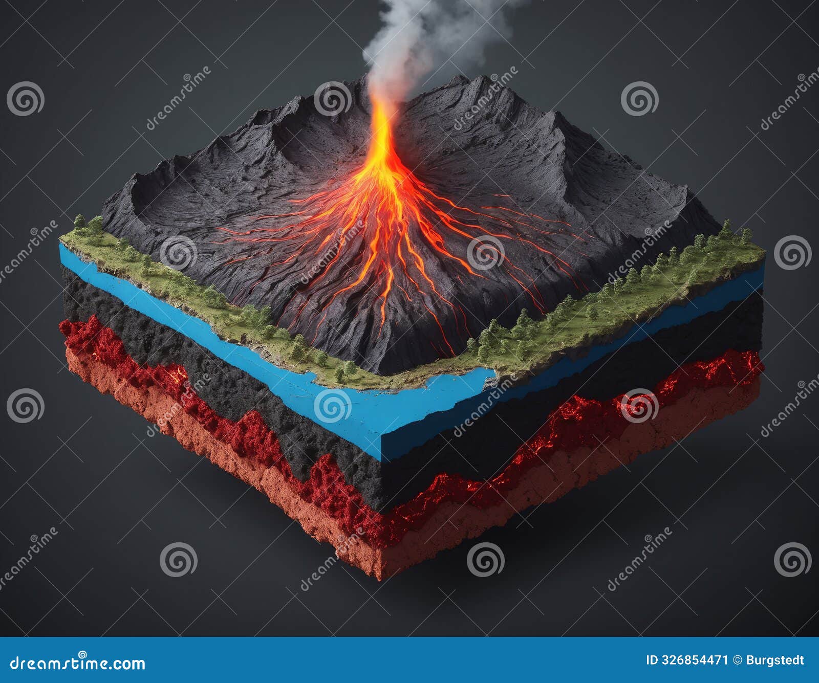 Cross-section of a Piece of the Earth S Crust, Different Composition ...