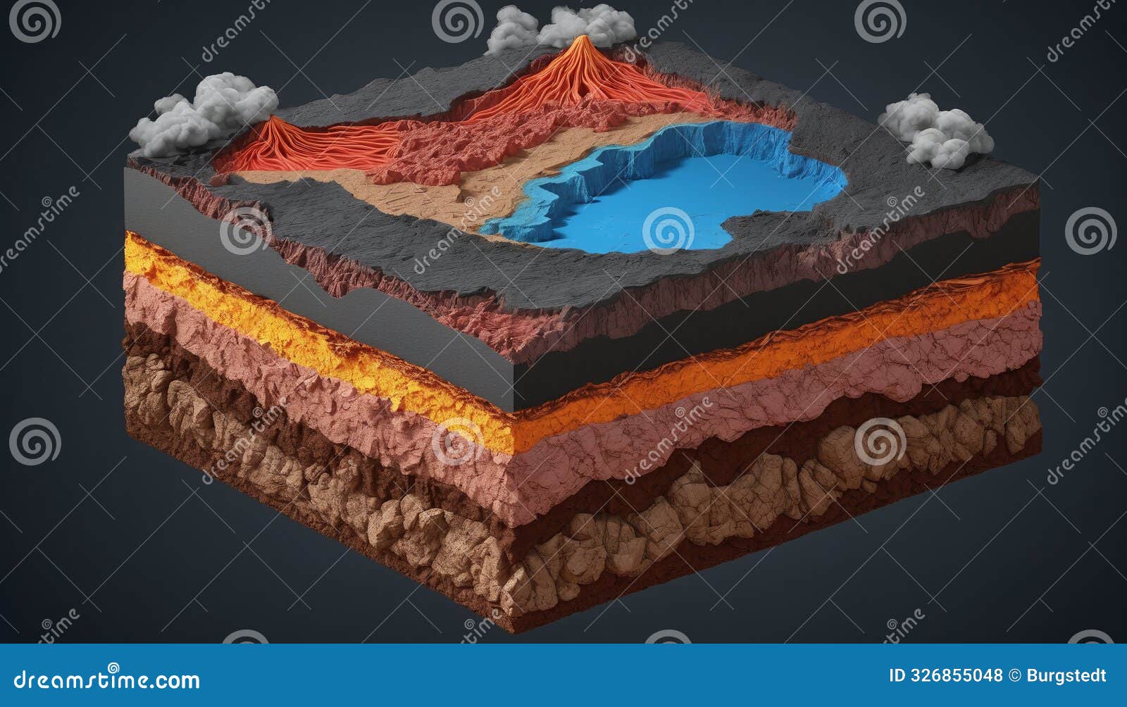 Cross-section of a Piece of the Earth S Crust, Different Composition ...