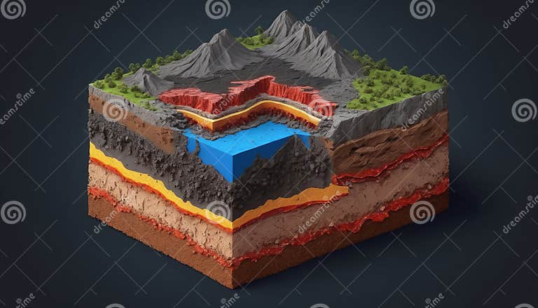 Cross-section of a Piece of the Earth S Crust, Different Composition ...