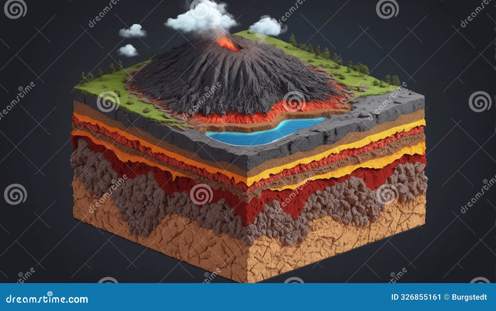 Cross-section of a Piece of the Earth S Crust, Different Composition ...