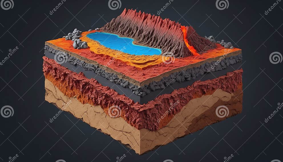 Cross-section of a Piece of the Earth S Crust, Different Composition ...