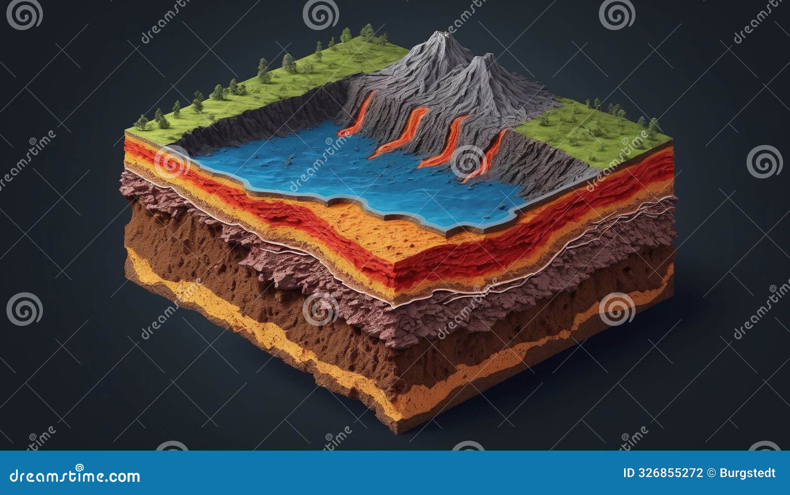 Cross-section of a Piece of the Earth S Crust, Different Composition ...