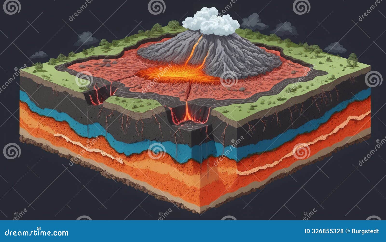Cross-section of a Piece of the Earth S Crust, Different Composition ...