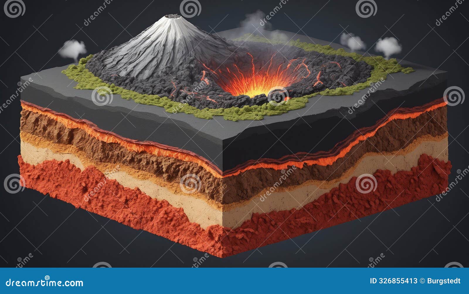 Cross-section of a Piece of the Earth S Crust, Different Composition ...