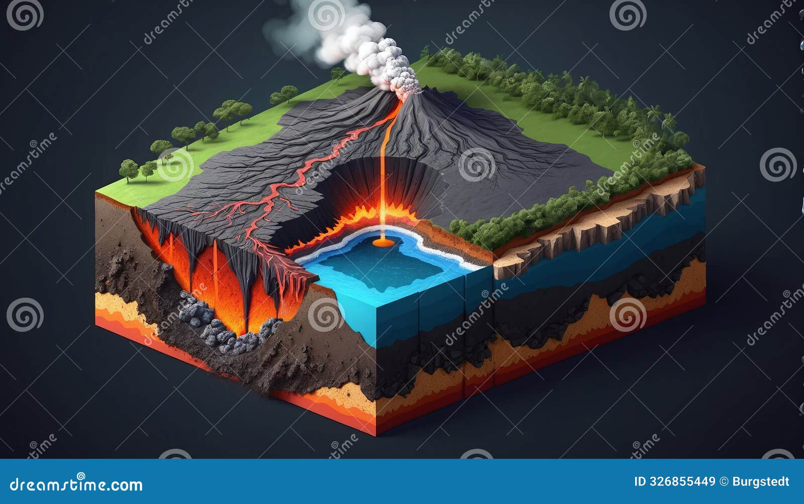 Cross-section of a Piece of the Earth S Crust, Different Composition ...