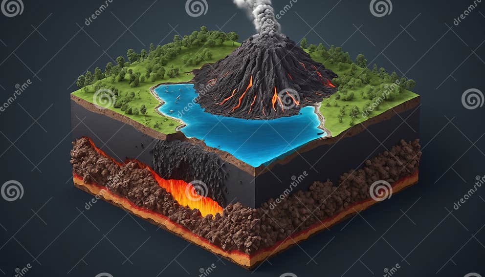 Cross-section of a Piece of the Earth S Crust, Different Composition ...