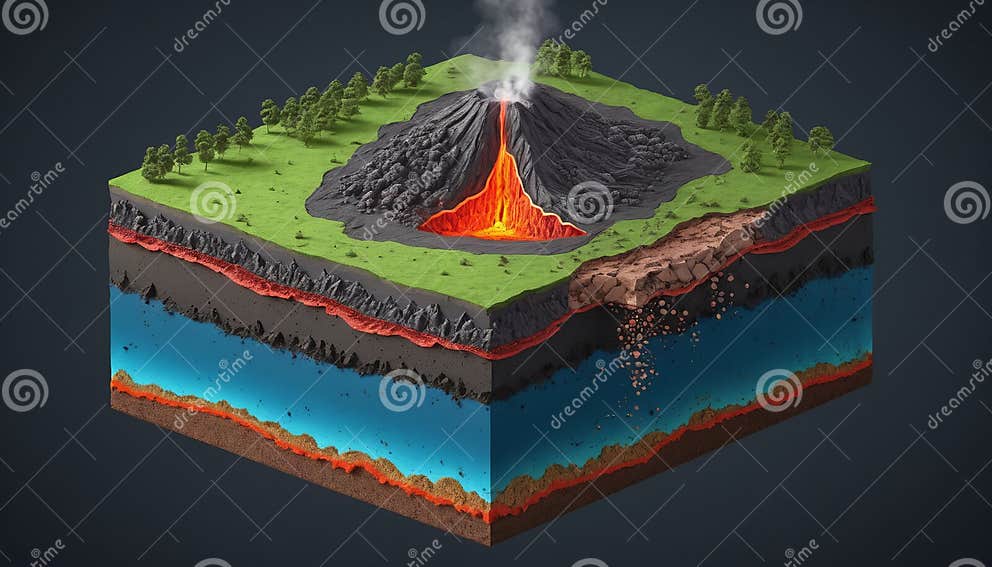 Cross-section of a Piece of the Earth S Crust, Different Composition ...