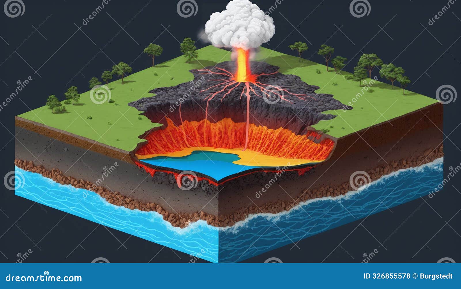 Cross-section of a Piece of the Earth S Crust, Different Composition ...