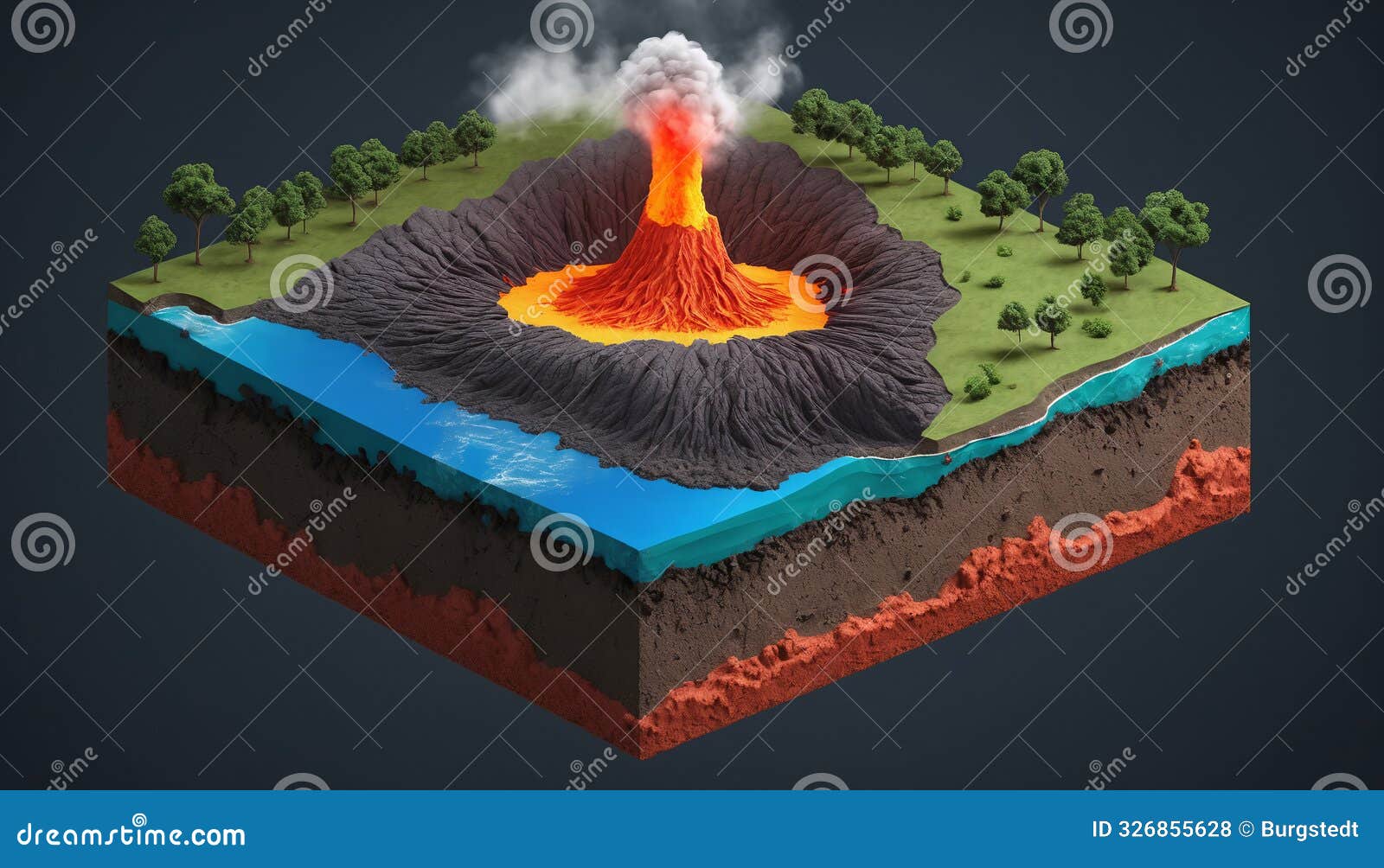 Cross-section of a Piece of the Earth S Crust, Different Composition ...