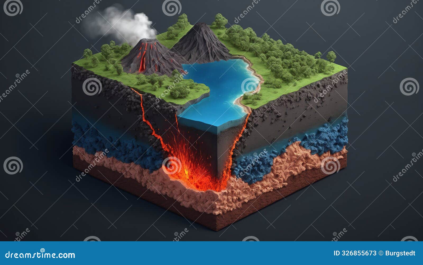 Cross-section of a Piece of the Earth S Crust, Different Composition ...