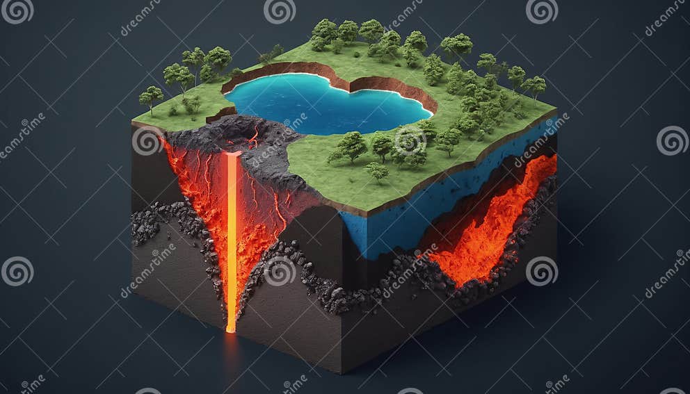 Cross-section of a Piece of the Earth S Crust, Different Composition ...