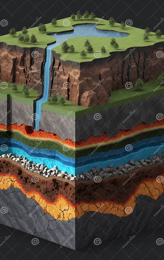 Cross-section of a Piece of the Earth S Crust, Different Composition ...