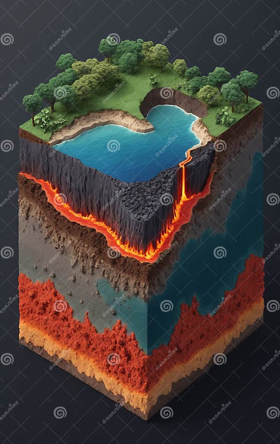 Cross-section of a Piece of the Earth S Crust, Different Composition ...