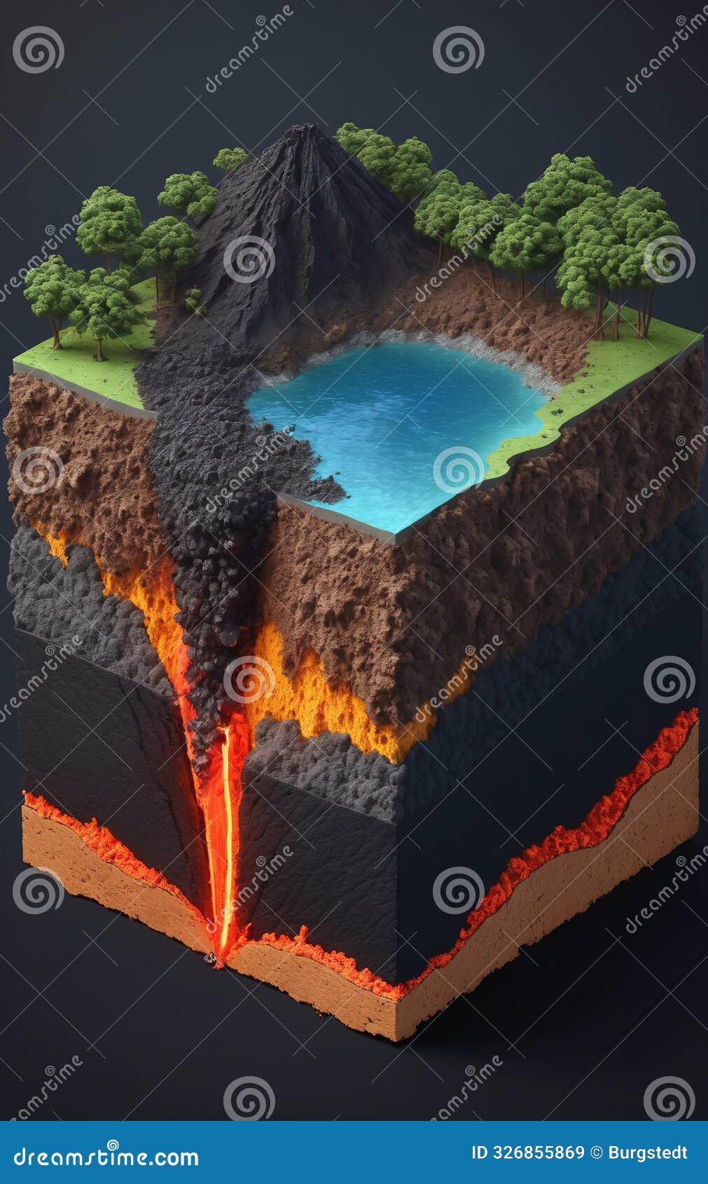 Cross-section of a Piece of the Earth S Crust, Different Composition ...