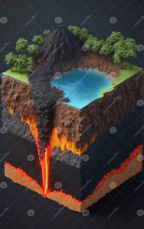 Cross-section of a Piece of the Earth S Crust, Different Composition ...