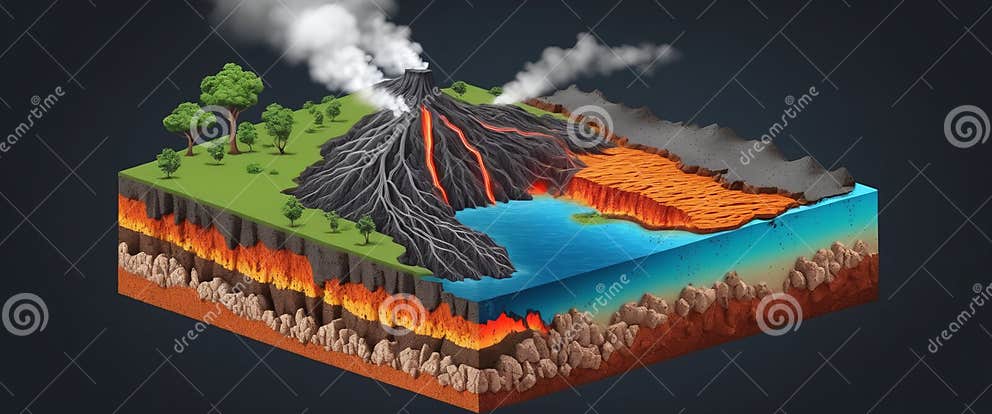 Cross-section of a Piece of the Earth S Crust, Different Composition ...