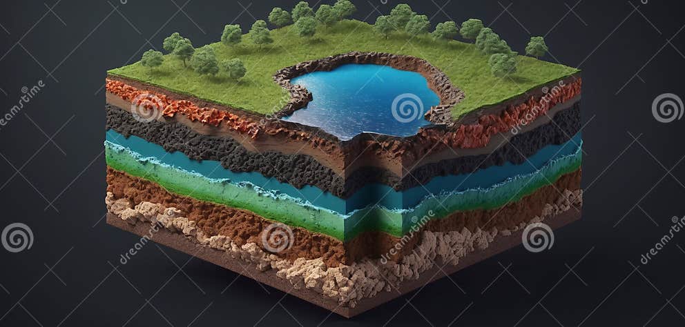 Cross-section of a Piece of the Earth S Crust, Different Composition ...