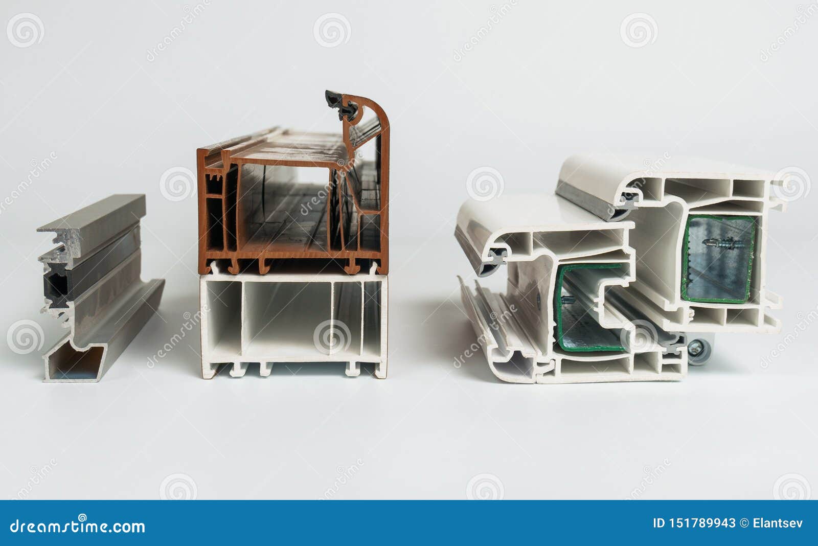 A Cross Section of Pvc Window. PVC Window Profile Cut Stock Image ...
