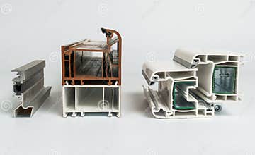 A Cross Section of Pvc Window. PVC Window Profile Cut Stock Image ...