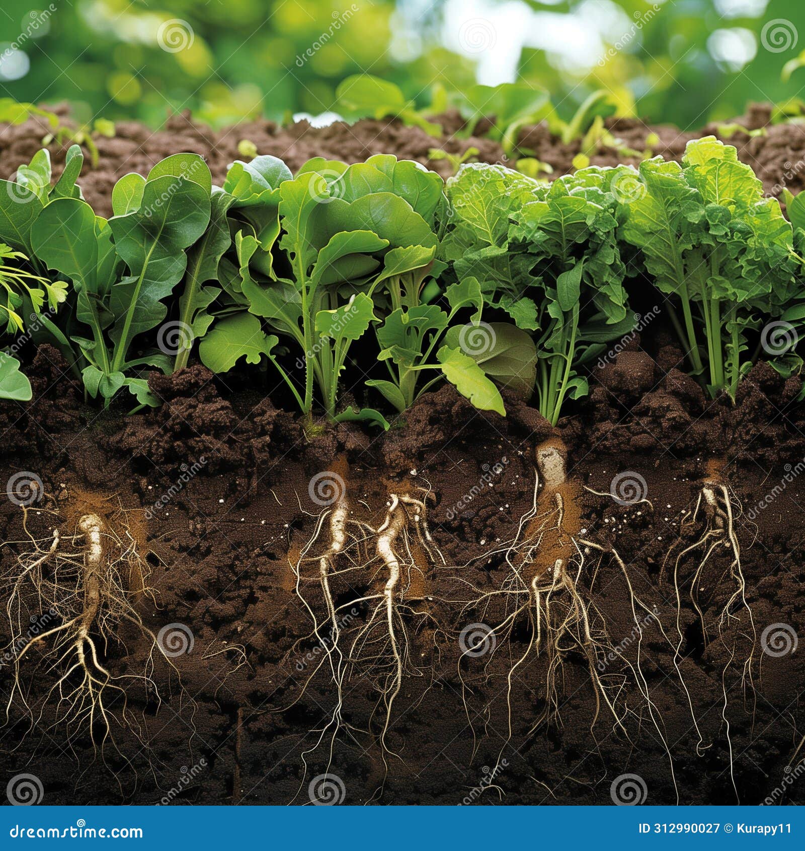 Cross Section of Radish Plant with Layers of Soil.Generative AI Stock ...