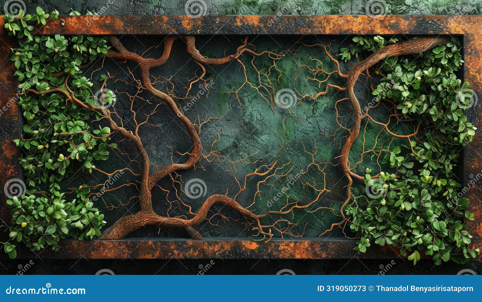 Cross Section of a Rectangular Tree Bush, Revealing the Intricate ...